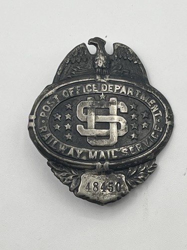 Vintage U.S. Post Office Dept Railway Mail Service Badge—USPS—Antique ...