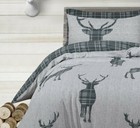 Winter Stag Bedding Set Single Double King Reversible Check Duvet Quilt ...