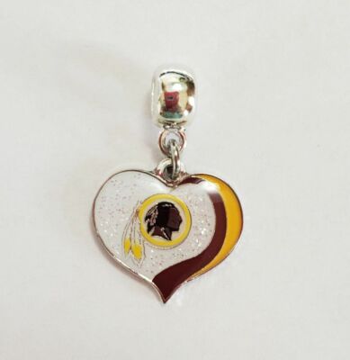 WASHINGTON REDSKINS FOOTBALL CHARM HEART PENDANT FOR NECKLACE EUROPEAN ...