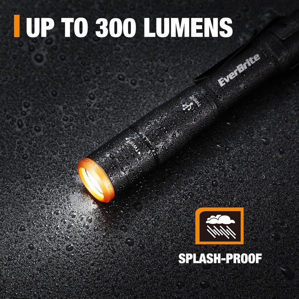 EverBrite Mini Pen Light, Rechargeable Pocket Pen Flashlight w/USB C ...