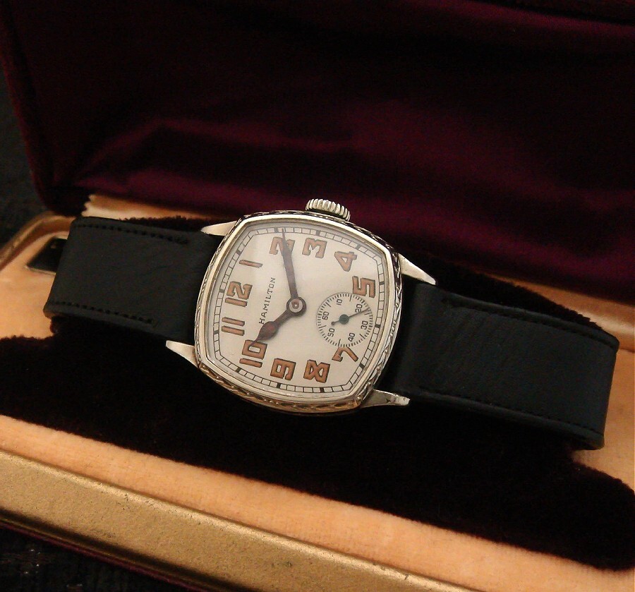 Exceedingly Handsome Men's 1926 Hamilton Deco Era Wristwatch w/Box ...