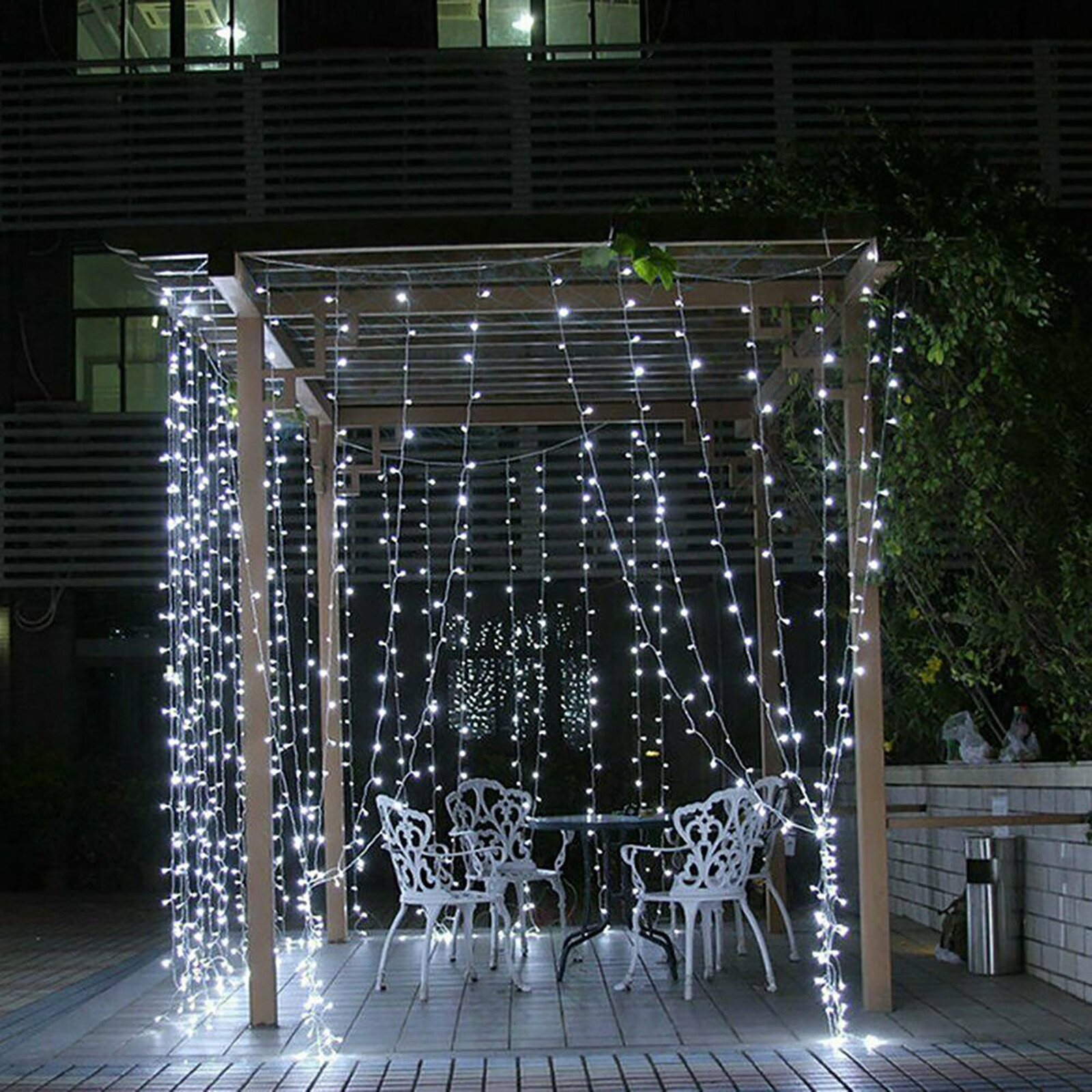 300 LED / 10 ft Curtain Fairy Hanging String Lights Wedding Bedroom ...