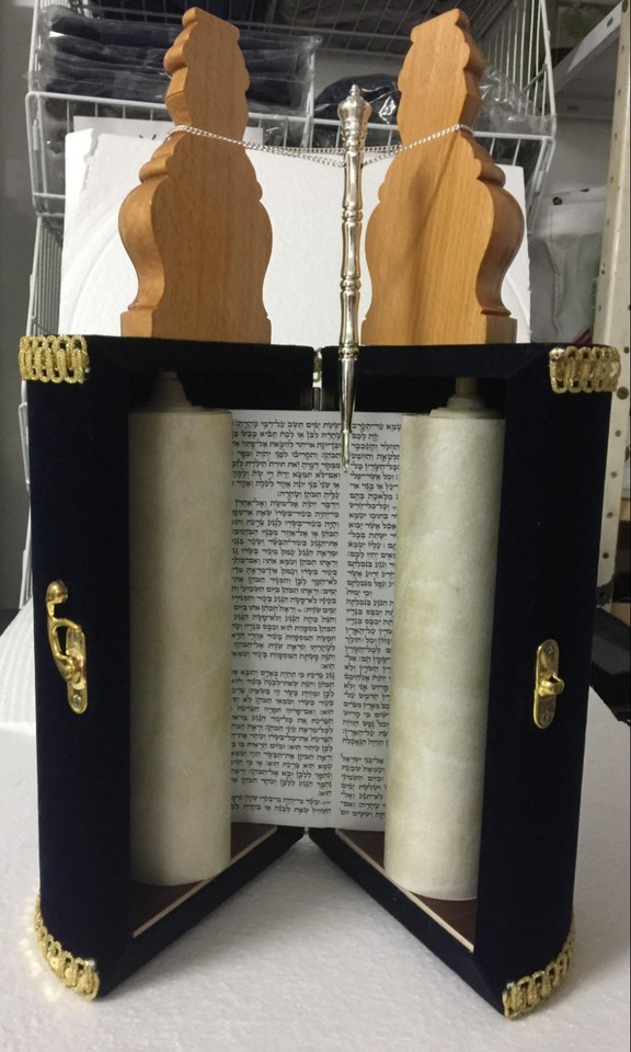 Medium Hebrew Sefer Torah Scroll Book Jewish Israel Holy Bible 32 cm/13 ...