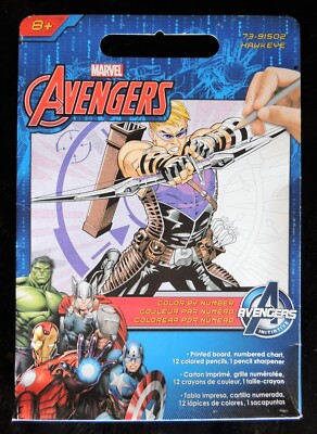 Hawkeye Marvel Avengers Color By Number Printed Board 12 Colored ...