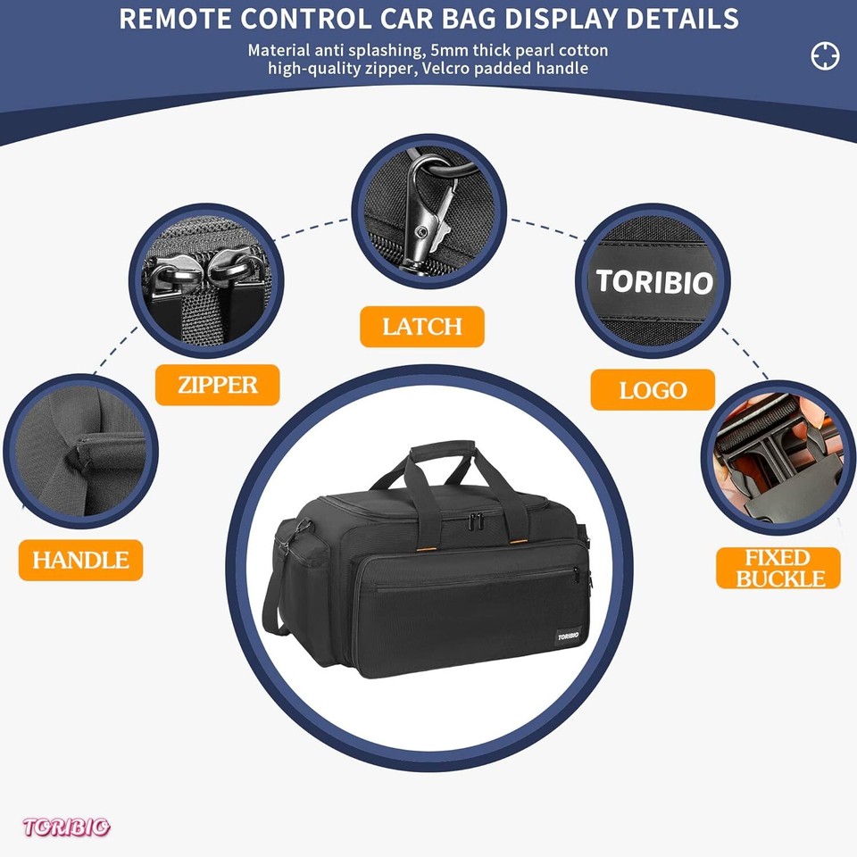 RC Storage Bag for 1/8,1/10 Cars, Multipocket RC Tool Bag, RC Car Carry ...