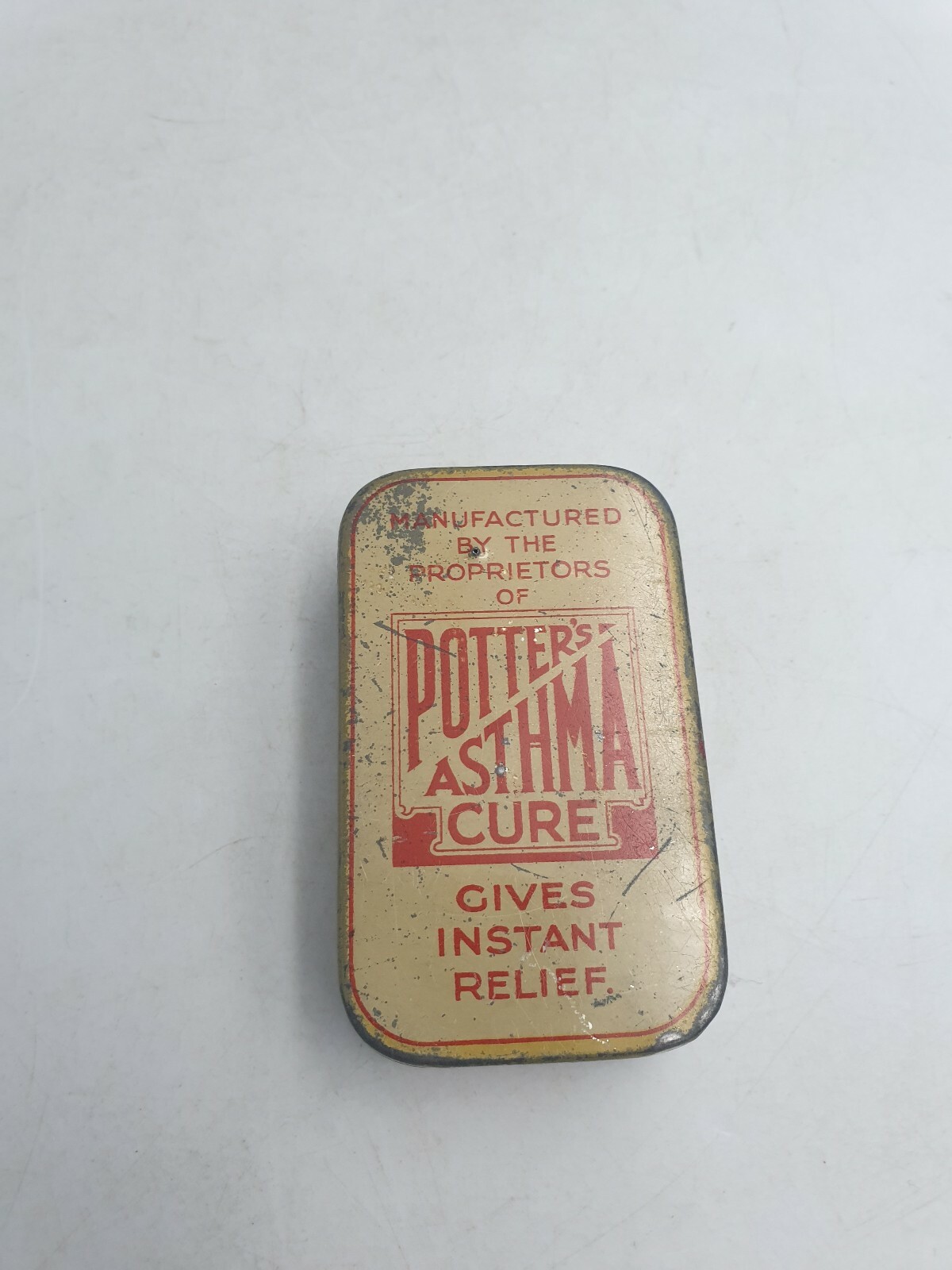 Vintage Chemist's Potters Catarrh Pastilles Hinged Tin Asthma Cure Logo ...