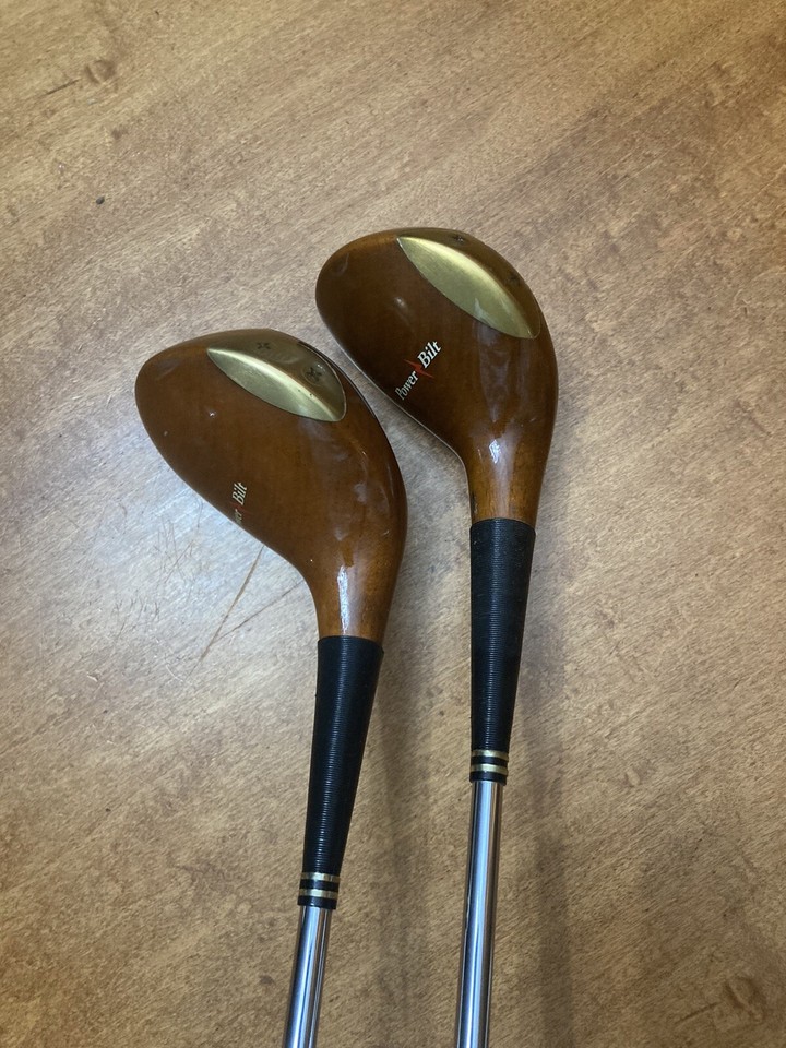 POWERBILT CITATION Genuine Persimmon Driver & #3 Wood True Temper ...