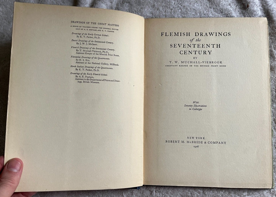 Flemish Drawings 17th Century book Muchall-Viebrook art 1926 HC/DJ old ...
