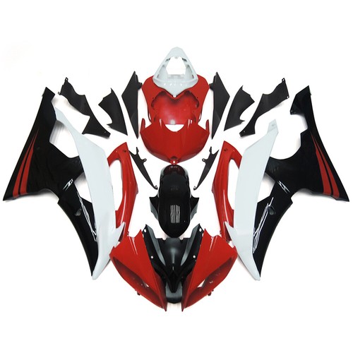 Injection Red Black White Fairing Kit For Yamaha 2008 - 2016 YZF600 R6 ...