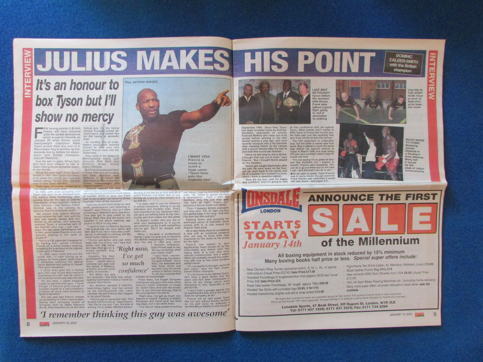 Boxing News Magazine - 14/1/2000 - Roy Jones & David Telesco Cover ...