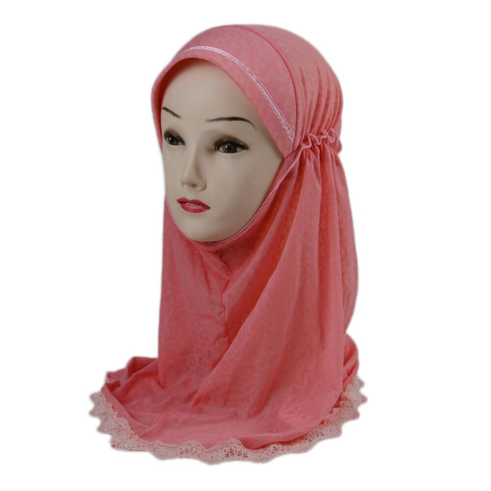 2-6Y Muslim Kids Girls All Cover Hijab Scarf Islamic Ramadan Headwear ...