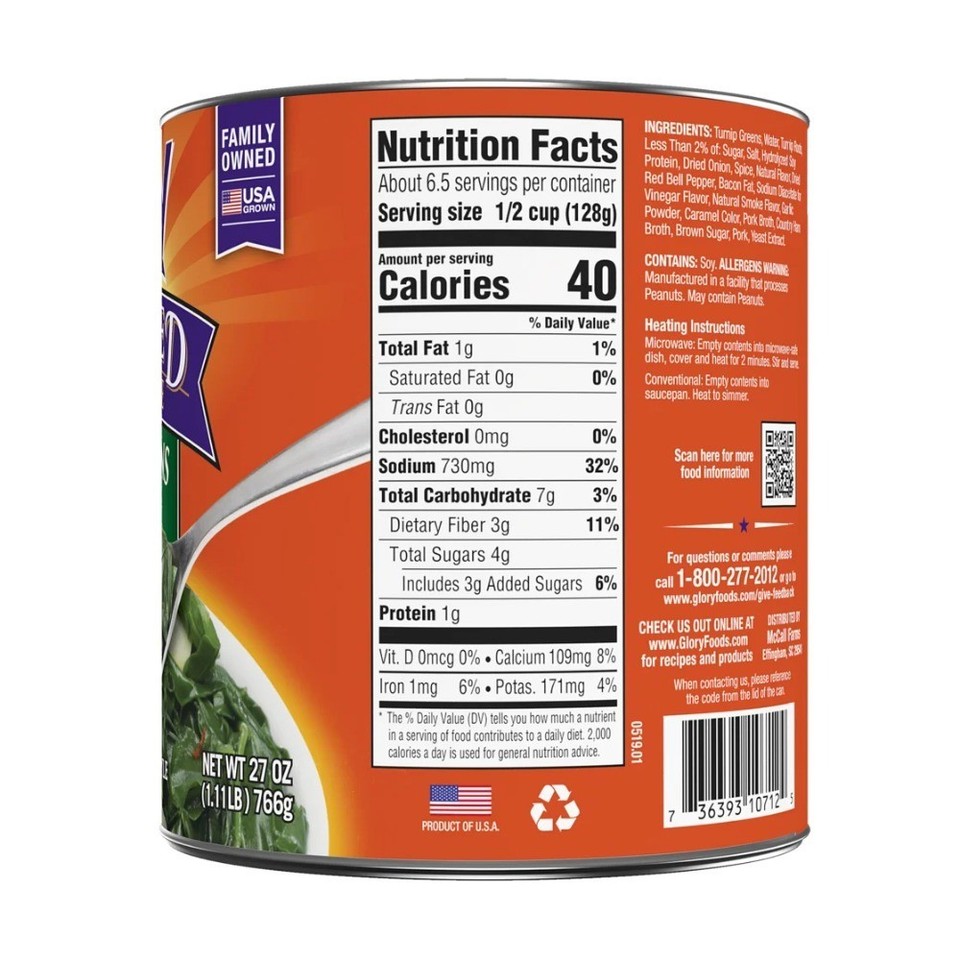 Seasoned Turnip Greens with Turnips in a 27 oz Can 3-Pack | eBay
