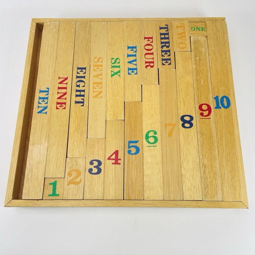 Vintage Wooden Montessori Numbers Rods Pattern Puzzle Early Learning ...