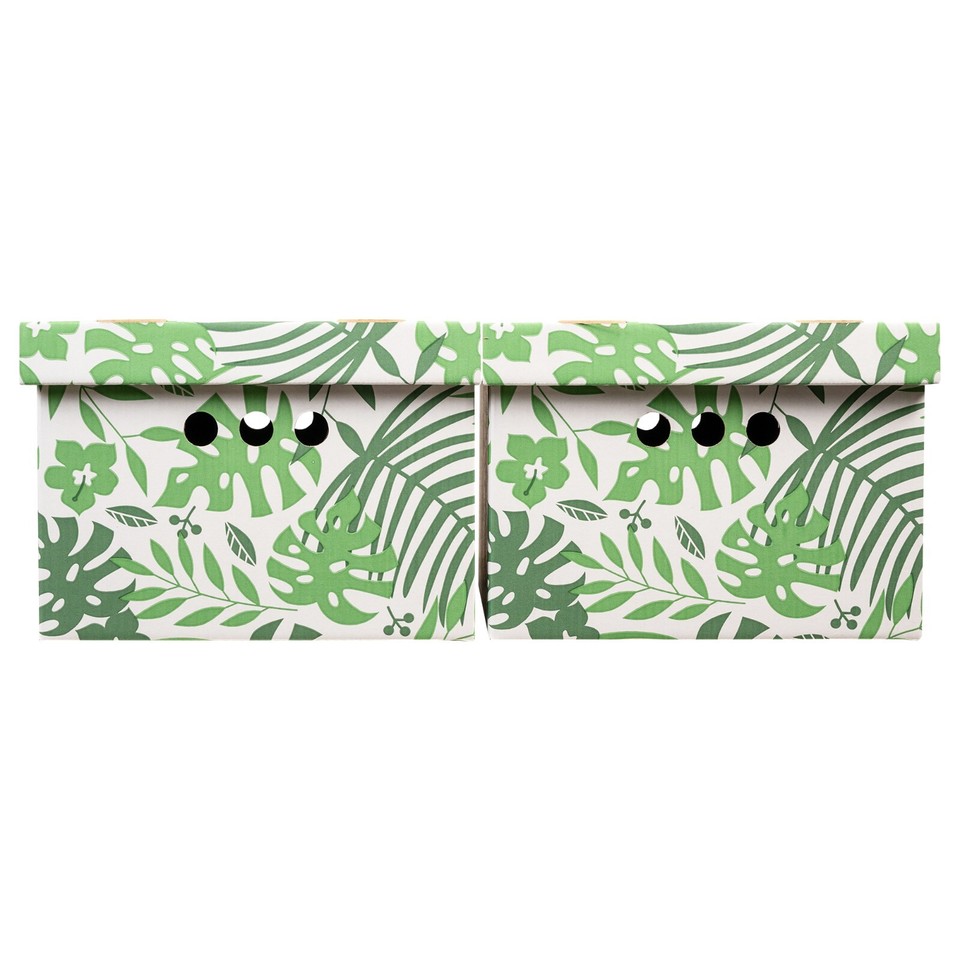 2pc Decorative Storage Boxes Home Office Box Organiser Large - Tropical ...