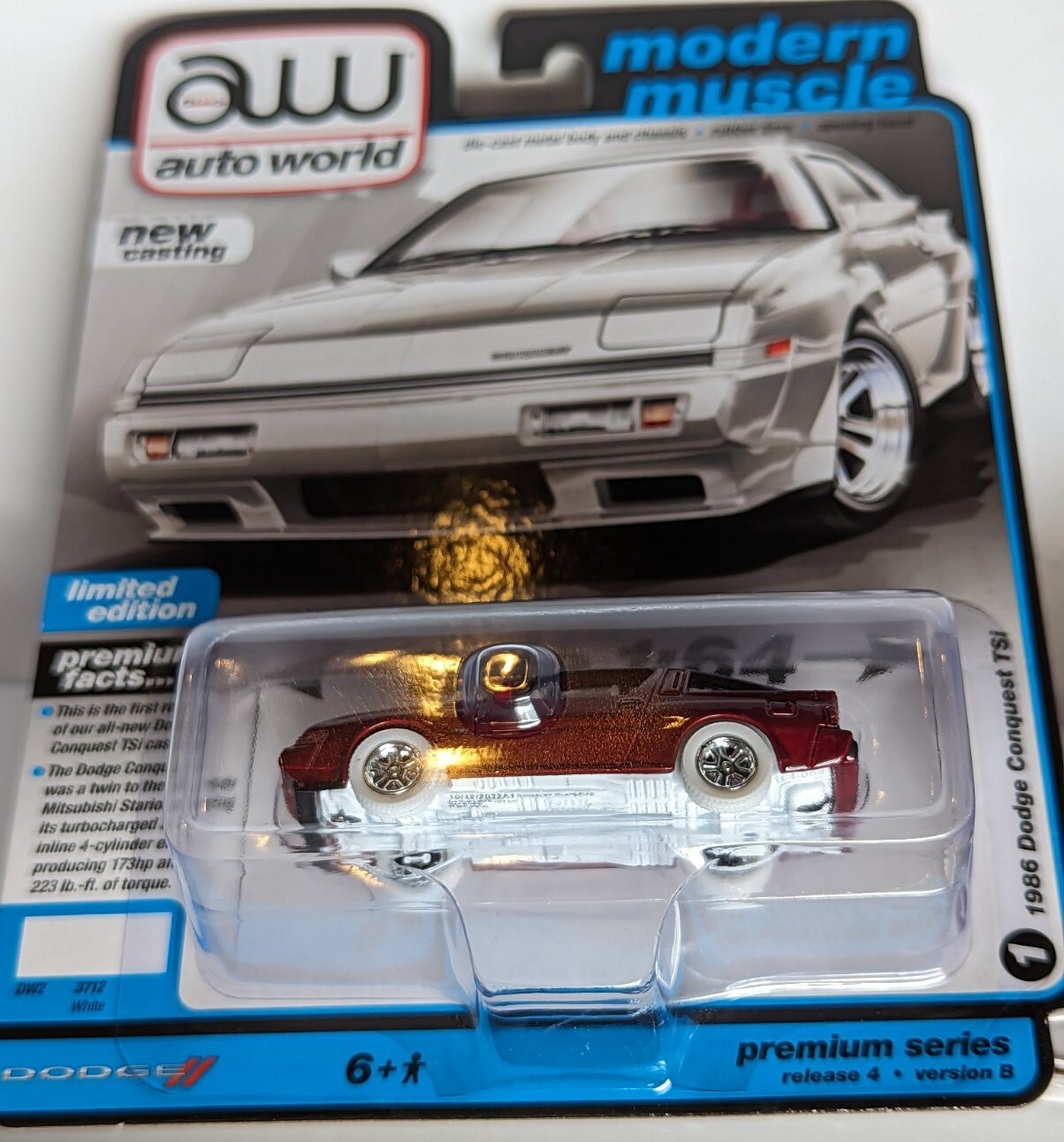 AW Auto World Ultra Red Chrome 1986 Dodge Conquest TSi Chase Diecast ...
