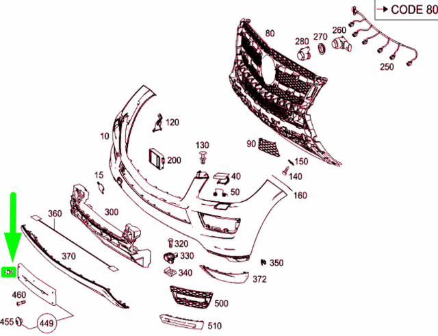 Mercedes-Benz Front License Plate Bracket A1668850381 for sale online ...
