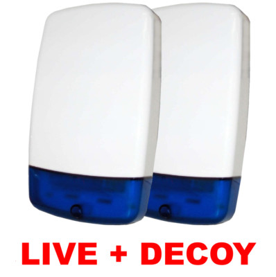 Intruder Burglar Alarm Live Bell Box External Sounder Siren & Decoy ...