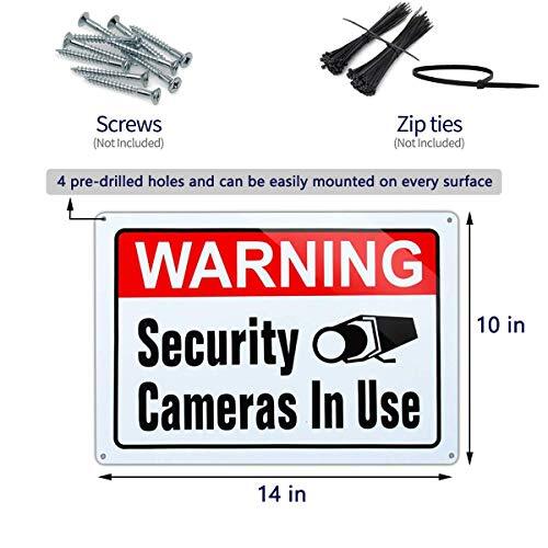 4Pcs Warning Security Cameras In Use Aluminum Sign 10x14 Inches ...