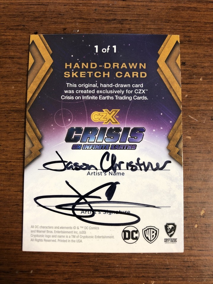 Czx Cryptozoic Crisis on Infinite Earths Sketch Card 1/1 Jason ...