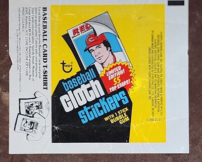 1977 Topps Cloth Sticker Baseball Card Wax Pack Wrapper Empty | eBay