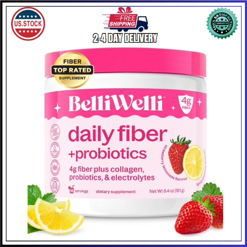 Belli Welli Daily Fiber Supplement Powder with Collagen Probiotics ...