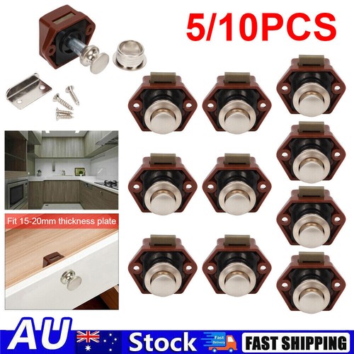 5/10x Push Button Drawer Caravan Cupboard Latch Catch Door Lock Cabinet ...