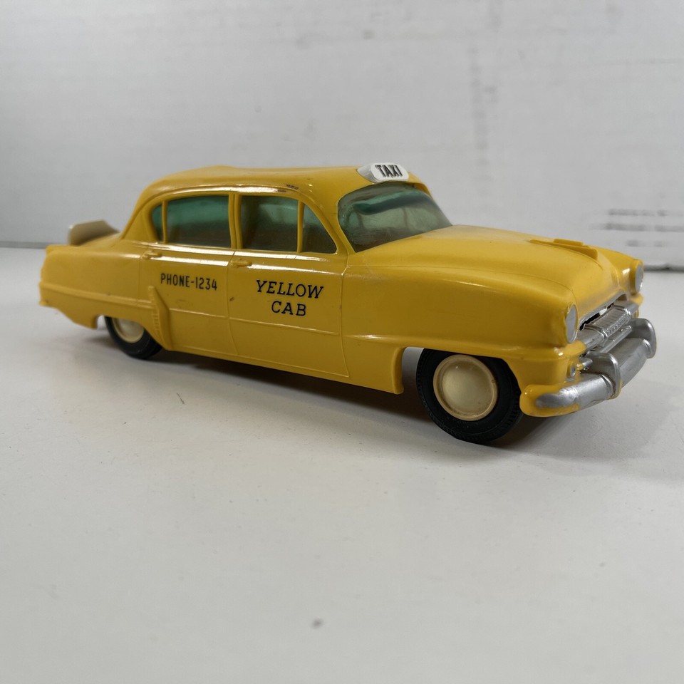VTG EARLY 60s TRU MINIATURE YELLOW CAB TAXI PROMO MODEL FRICTION CAR ...