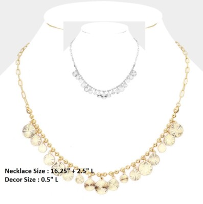 Multi Bib Coin Disc Circle Gypsy Dance Pendant Ball Chain Link Charm ...