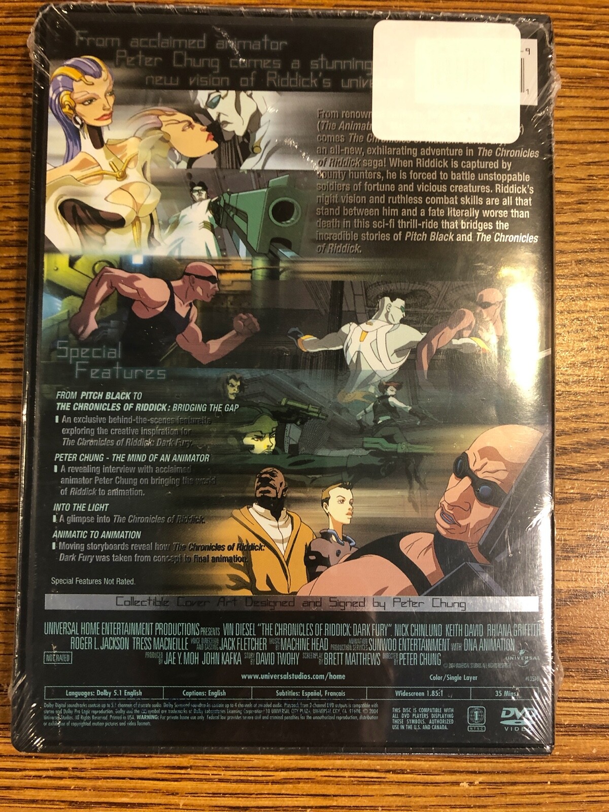 The Chronicles of Riddick Dark Fury DVD Vin Diesel 2004 Animated Sci-Fi ...