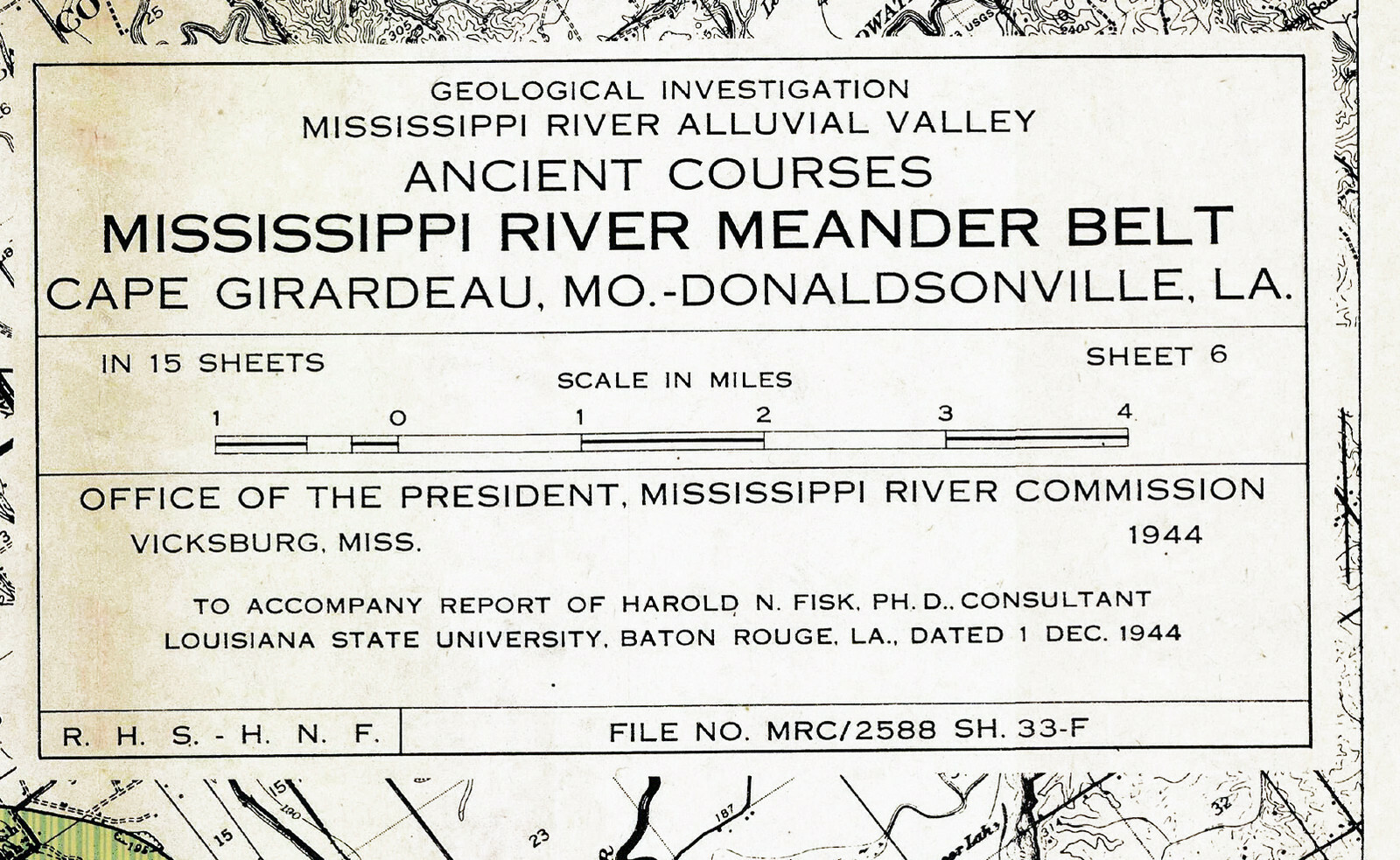 Sheet 6 - 1944 Harold Fisk Map Mississippi River Meander Belt ...