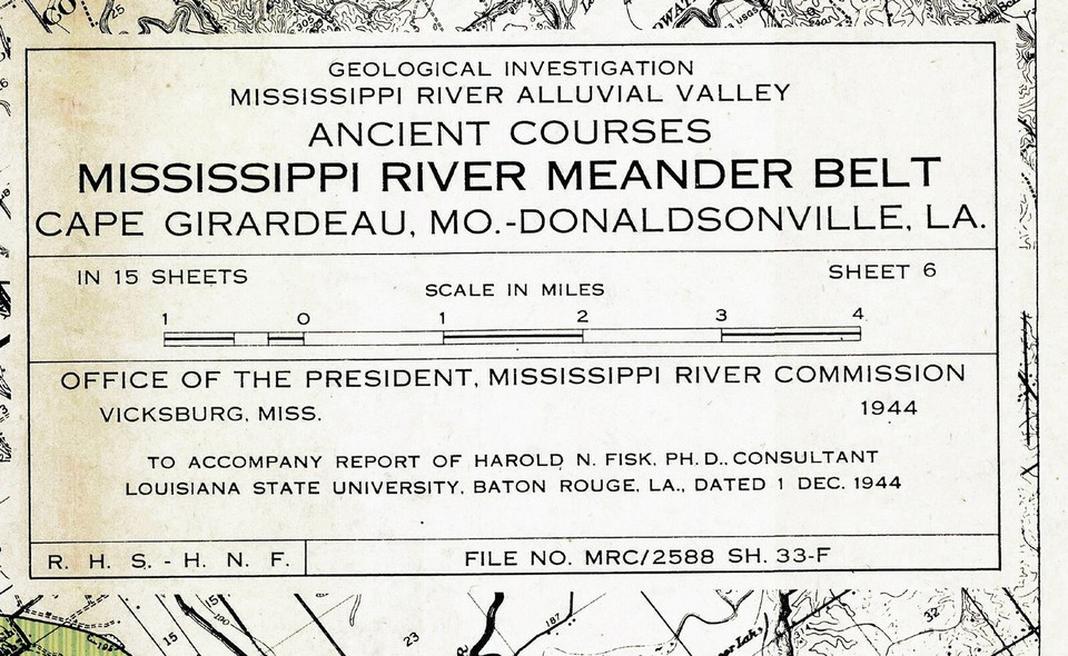 Sheet 6 - 1944 Harold Fisk Map Mississippi River Meander Belt ...