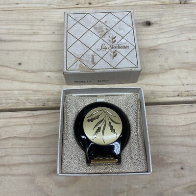 VINTAGE 50'S LADY SUNBEAM SHAVEMASTER BLACK ELECTRIC SHAVER W/BOX&CORD ...