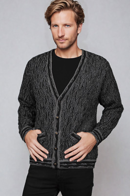 Geccu 3D Multi Colour Merino Wool V Cardigan Sweater Knitwear Wave ...