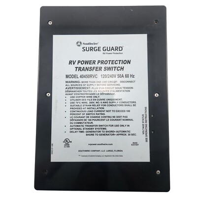 Southwire 40450RVC3 Surge Guard Plus 50A Automatic Transfer Switch ...
