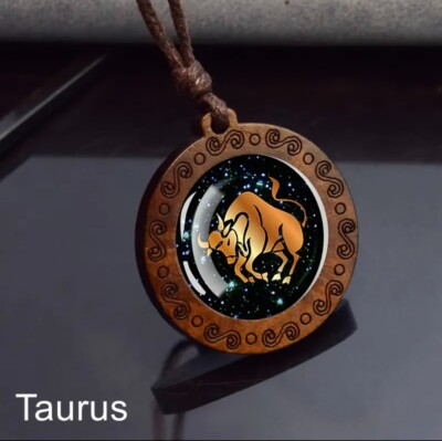 Necklace Pendant - Zodiac Sign - TAURUS Glass Inlay | eBay