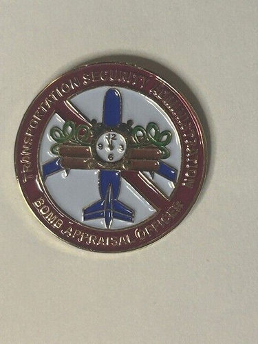 TSA Bomb Appraisal Officer No Bombs On Planes Lapel Pin Bomb Squad ...
