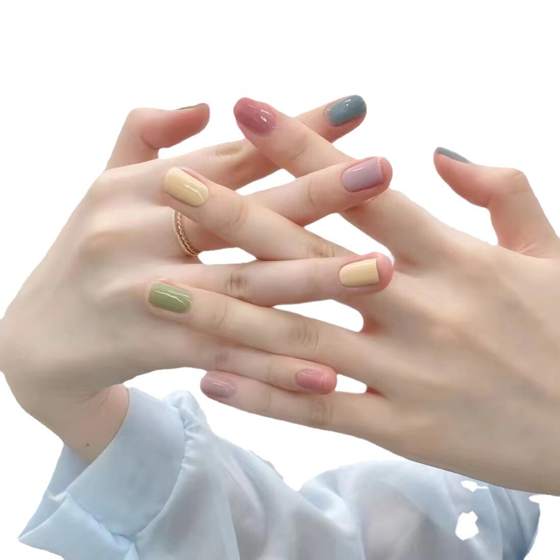 Artificial Nail Solid Color Manicure Wearable Nails Reusable And ...