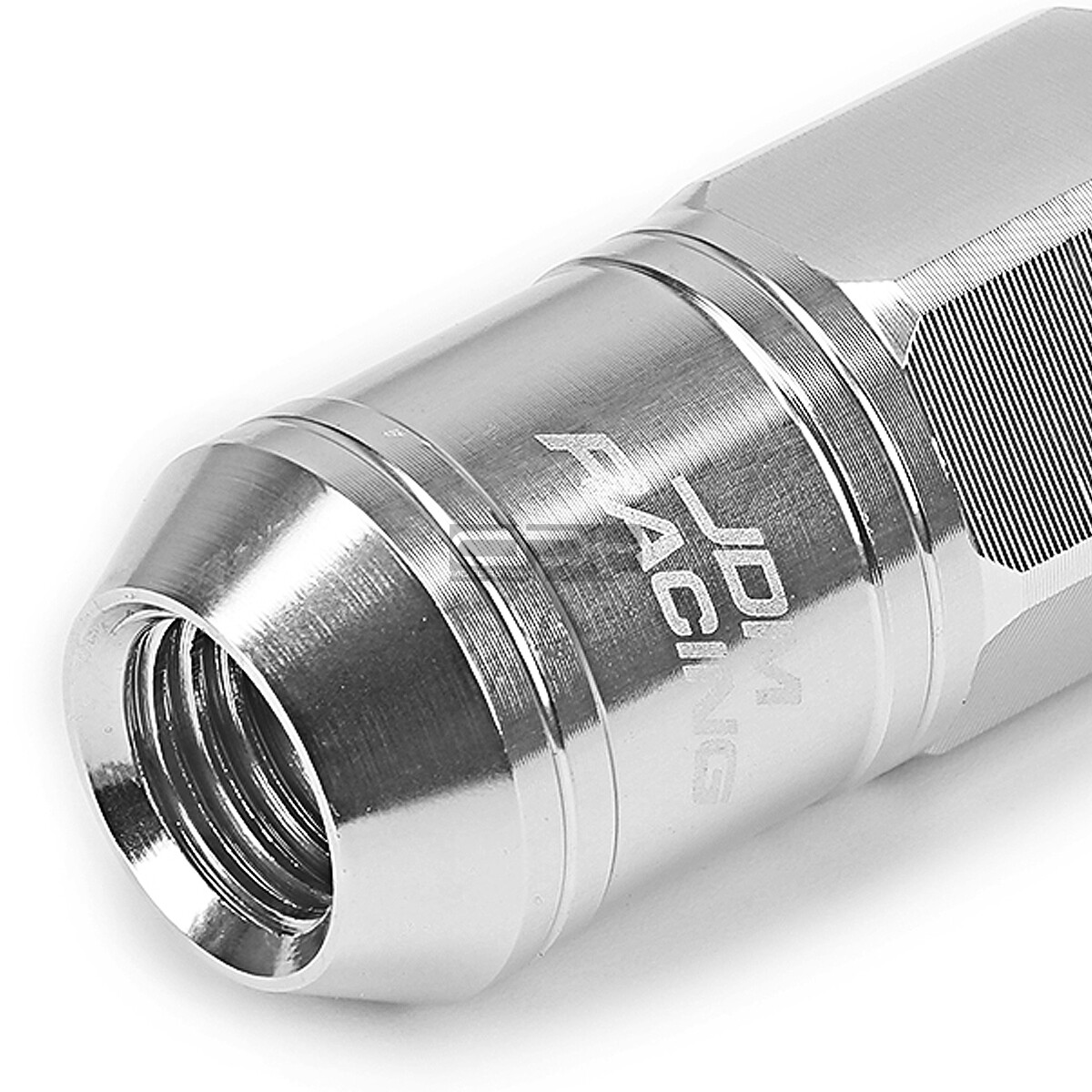 OPEN-END ALUMINUM SILVER 16 LUG+4 LOCK NUTS+ADAPTER M12X1.5 21MM OD ...