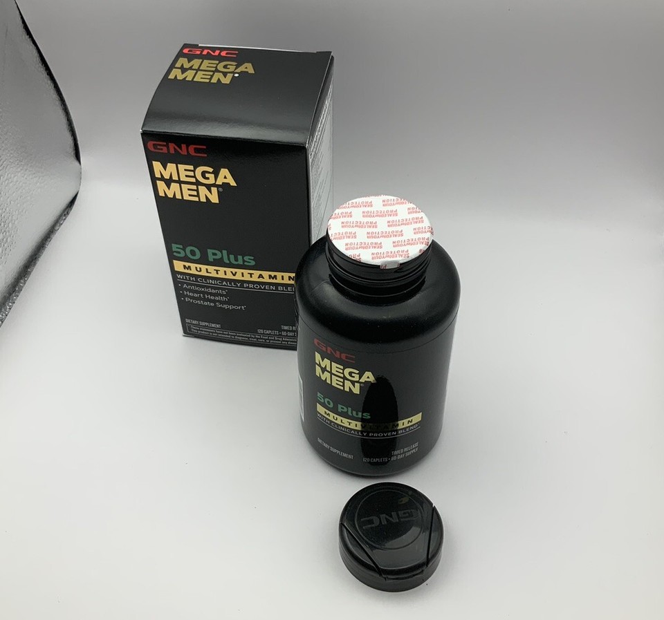 GNC Multivitamins Mega Men 50 Plus - Authentic New Sealed 120 Caplets ...