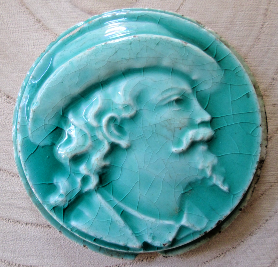 19th Cent Turquoise Stove Tile – Buffalo Bill Cody Profile, Possibly ...