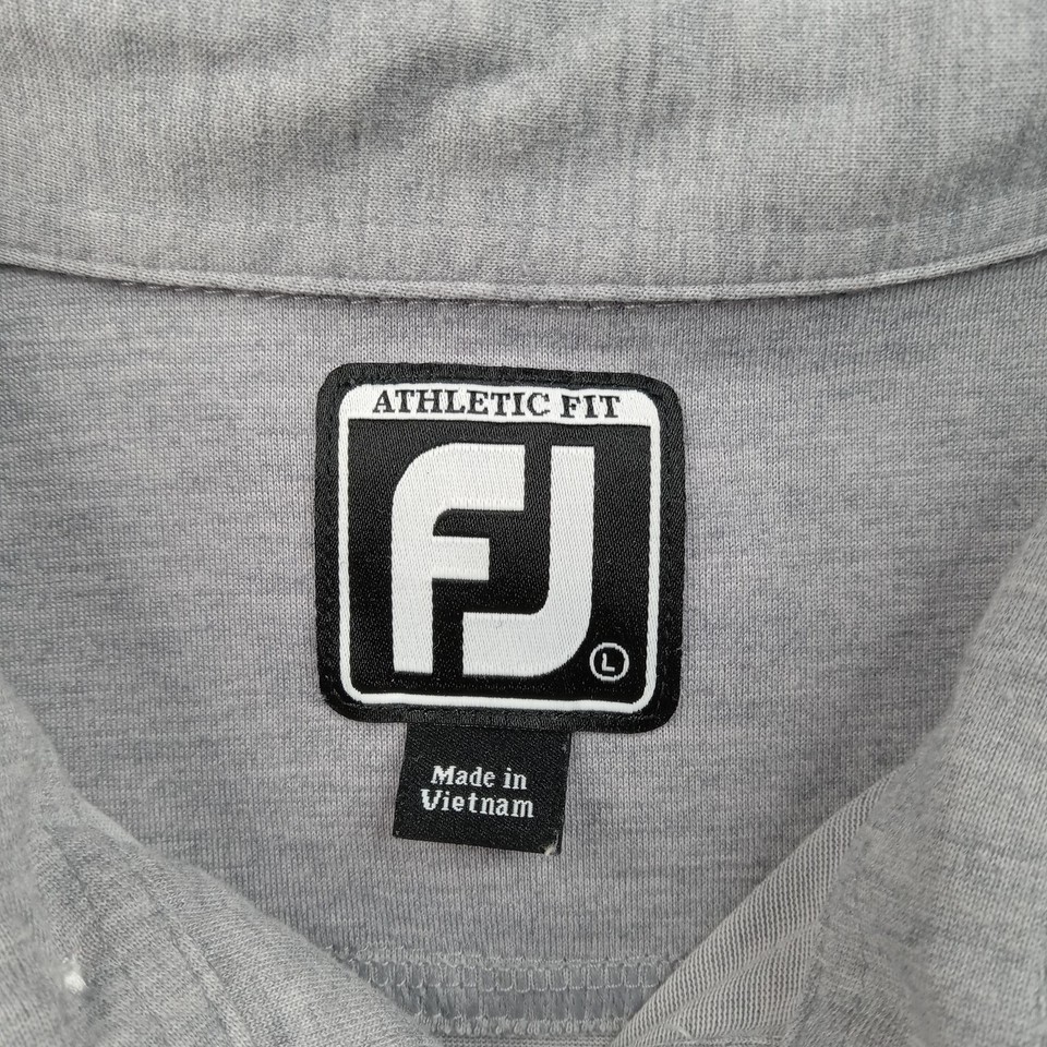 FootJoy Polo Shirt Mens Large Gray Athletic Fit Golf Pocket Performance ...