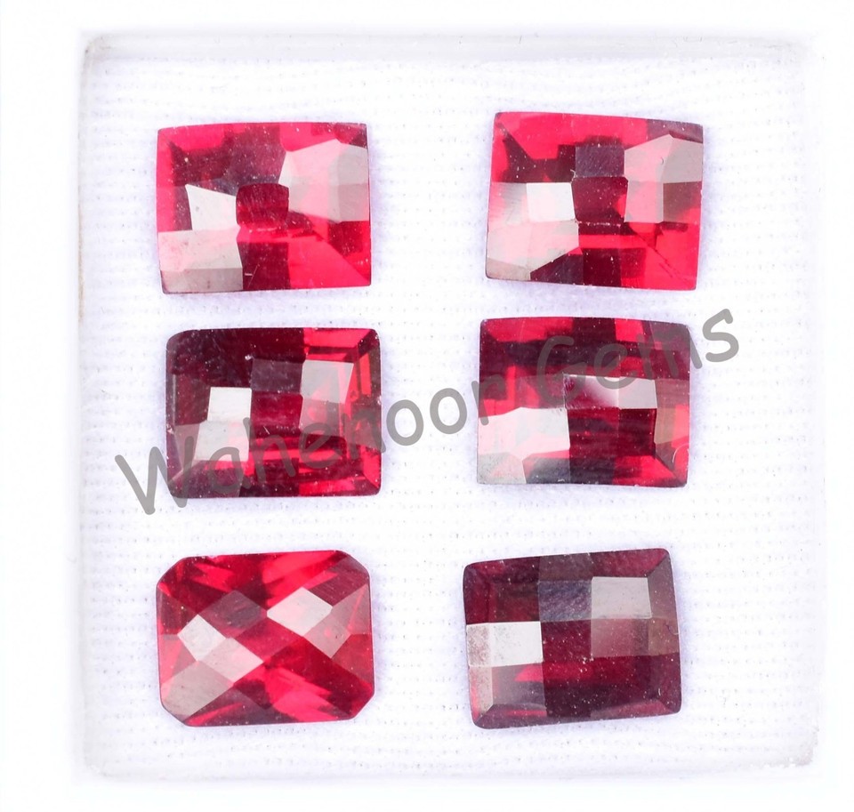 6 Pcs Natural Red Mogok Ruby 10.10 MM Certified Mixed Shapes Loose ...