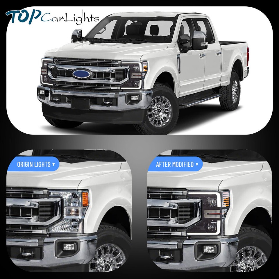 Full LED Headlights For 2020-2022 Ford F250 350 450 F550 Super Duty ...