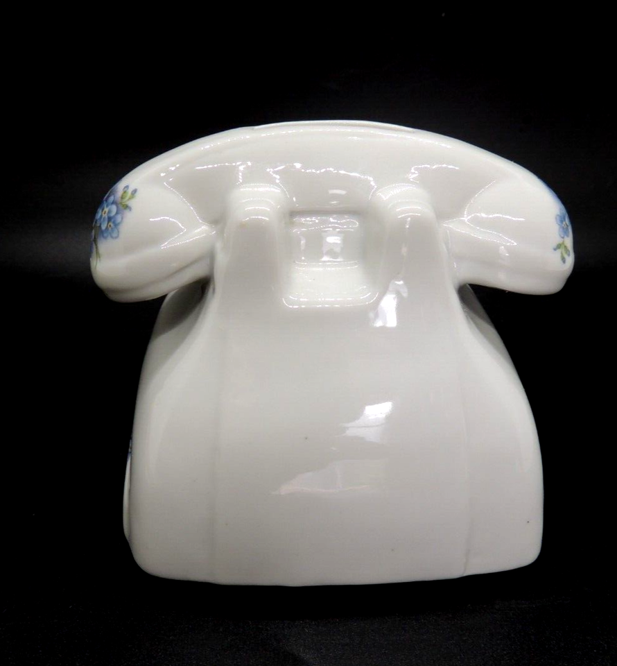 Vintage Reutter Porzellan West Germany Porcelain Rotary Phone Bank Blue ...