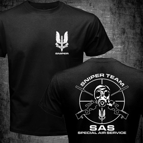 New SAS Special Air Service British Army Special Forces Sniper Black T ...