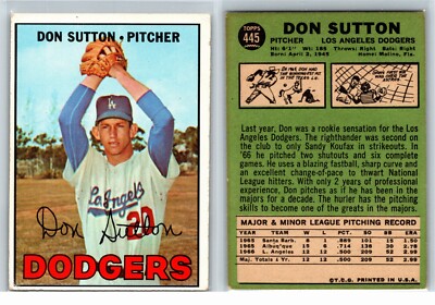1967 Topps #445, Don Sutton, Los Angeles Dodgers, Rookie | eBay