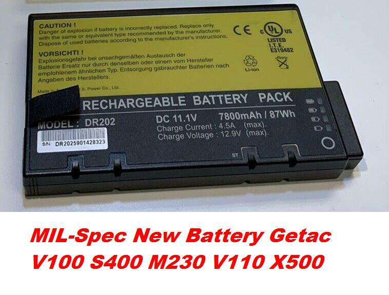 Getac X500 V100 V200 S400 M230,DR202 Battery New Laptop Deep Cell Mil ...