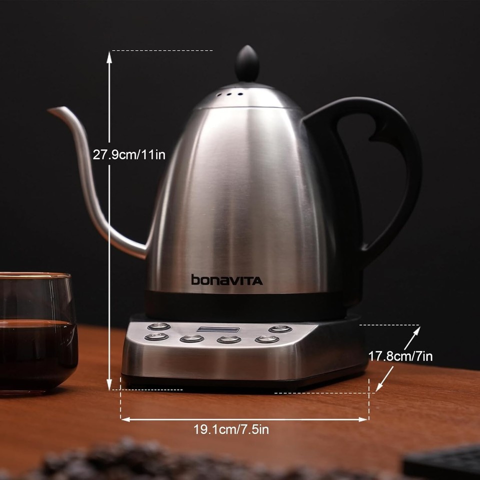 Gooseneck Electric Kettle 1L – Variable Temp – Pour Over – Bonavita ...