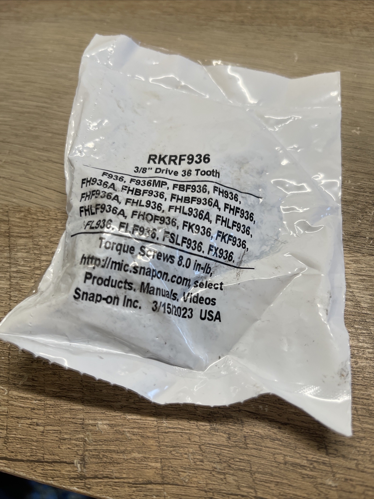 Snap-on Tools 3/8" Drive Ratchet Repair Kit 36 Tooth RKRF936 F936 for ...