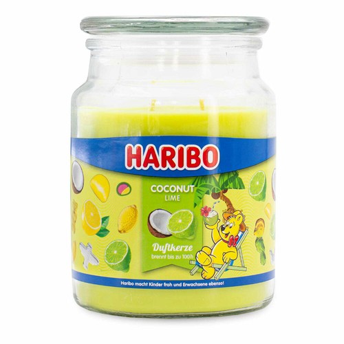 Haribo scented candle Coconut Lime, candle in glass, coconut lime, up ...